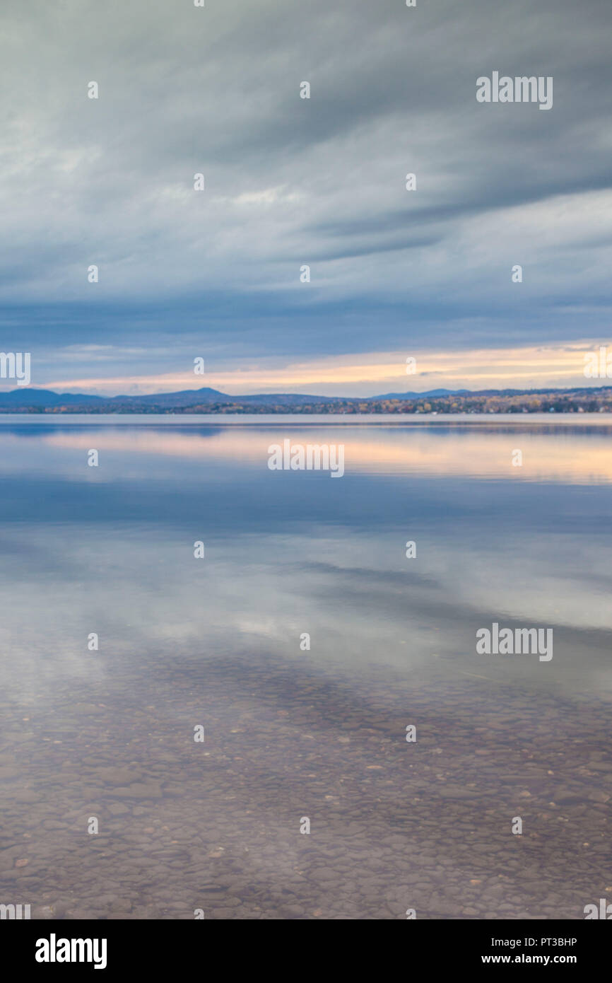Canada, Quebec, Estrie Region, Magog, Lac Memphremagog lake, autumn ...