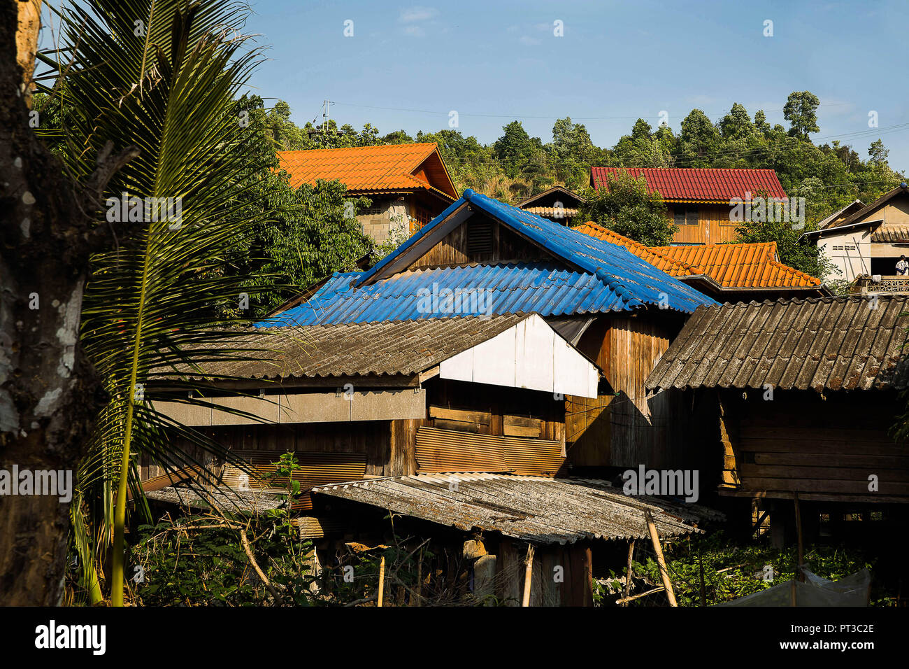 Colorful village rooftops in Thailand Stock Photo - Alamy