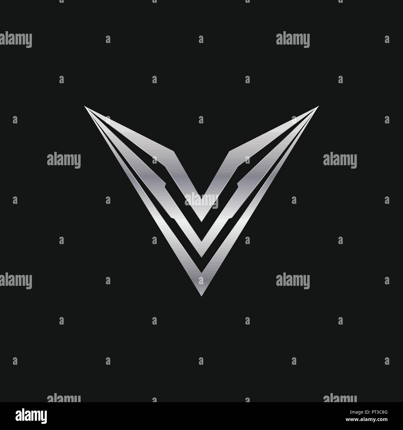letter v logo. luxury metal logo design concept template Stock Vector ...