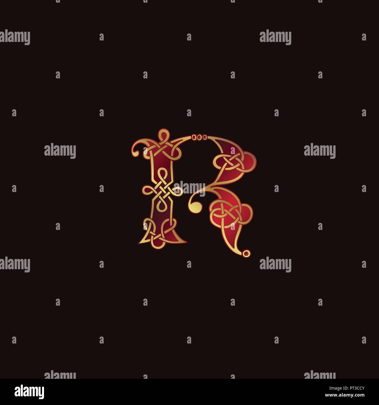 luxury letter R Decoration Logo design concept template Stock Vector ...