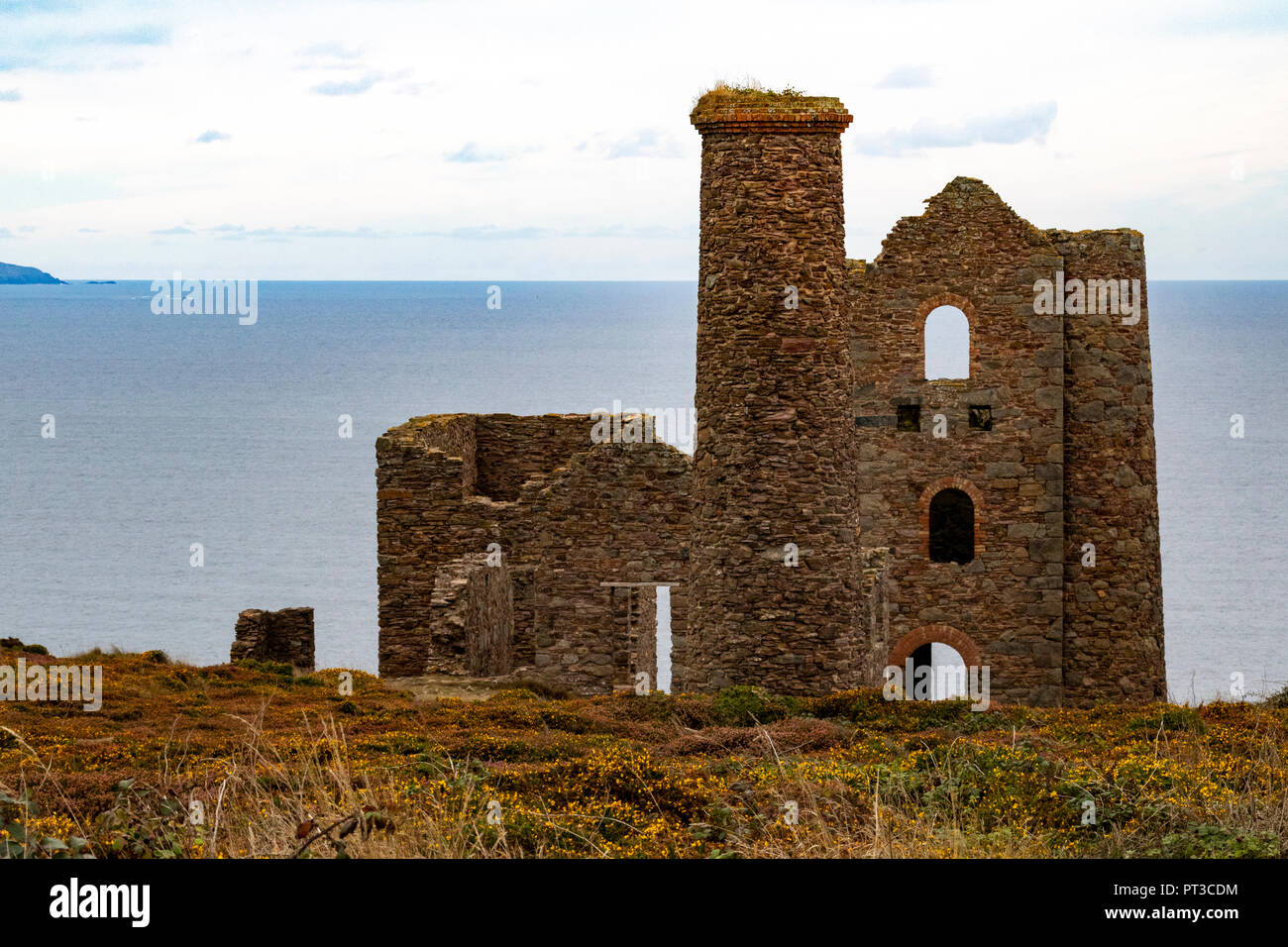 Wheal Coates Tin Mine. Stack, Whim Engine House and Stamps and Whim ...