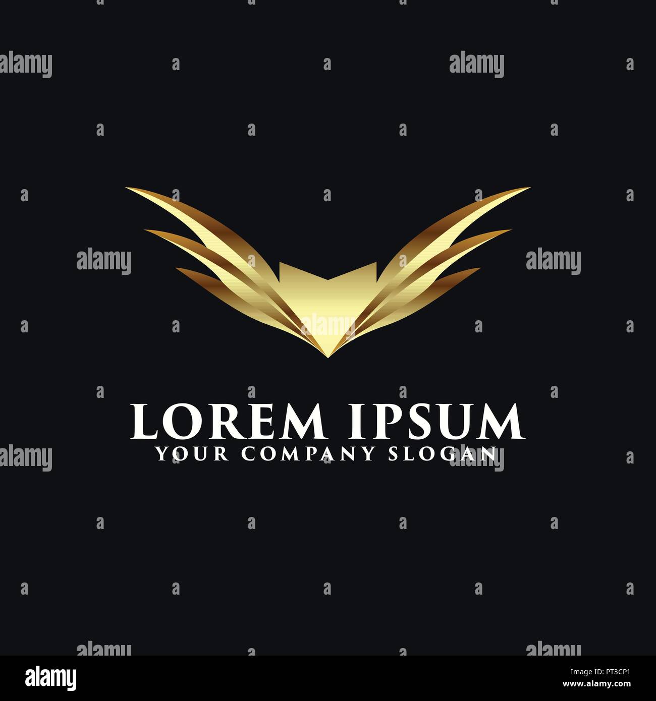 luxury wings logo emblem design concept template Stock Vector Image ...