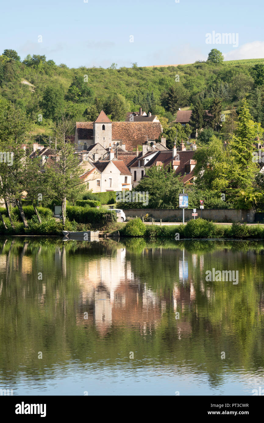 The village of Bailly in the commune de Saint Bris le Vineux,seen ...