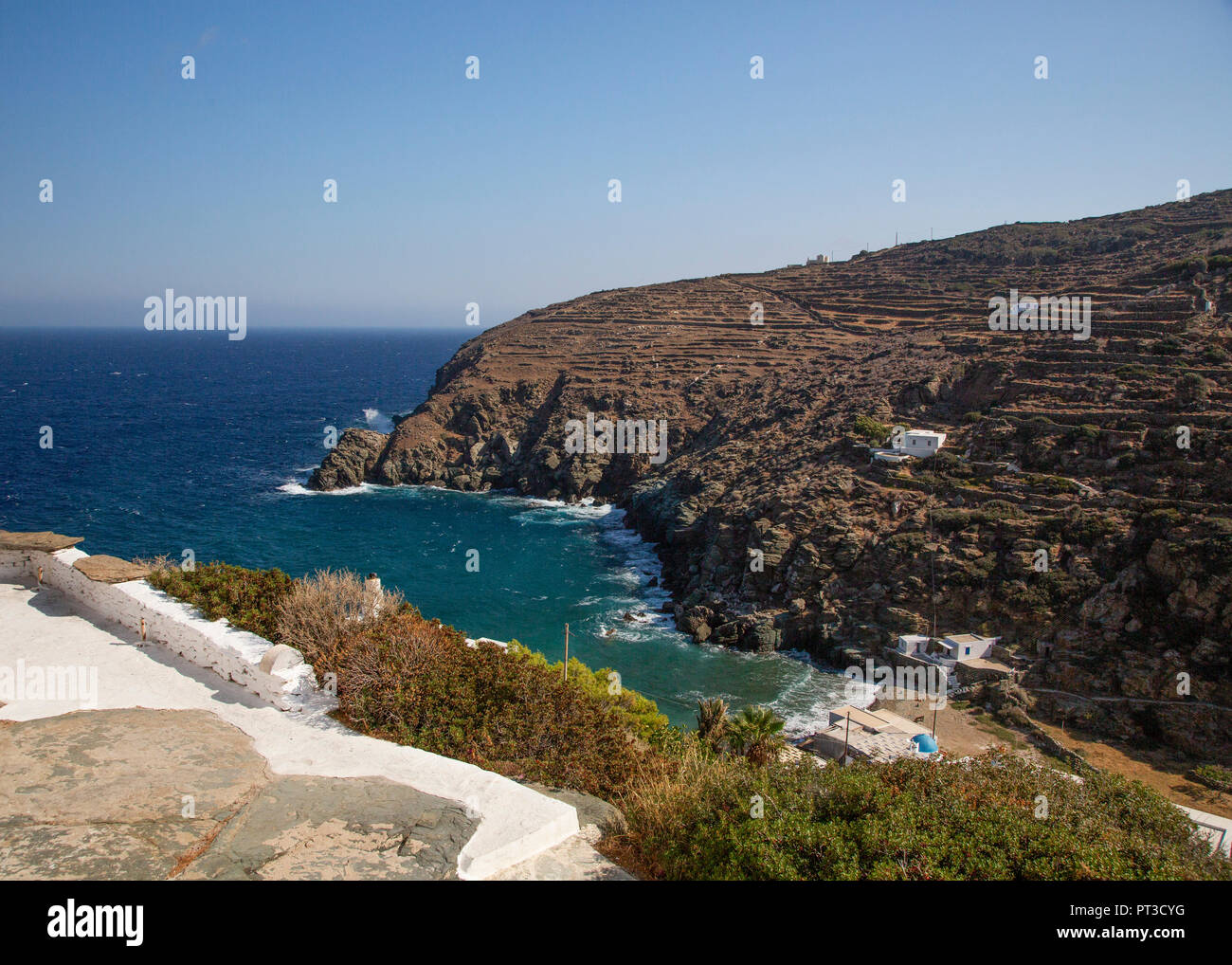 The small harbour of Saralia which adjoins Kastro on the Greek island ...