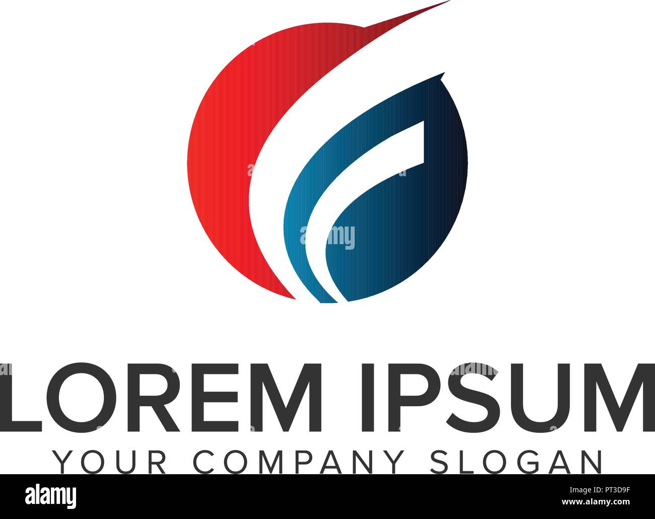 letter F circle logo design concept template Stock Vector Image & Art ...