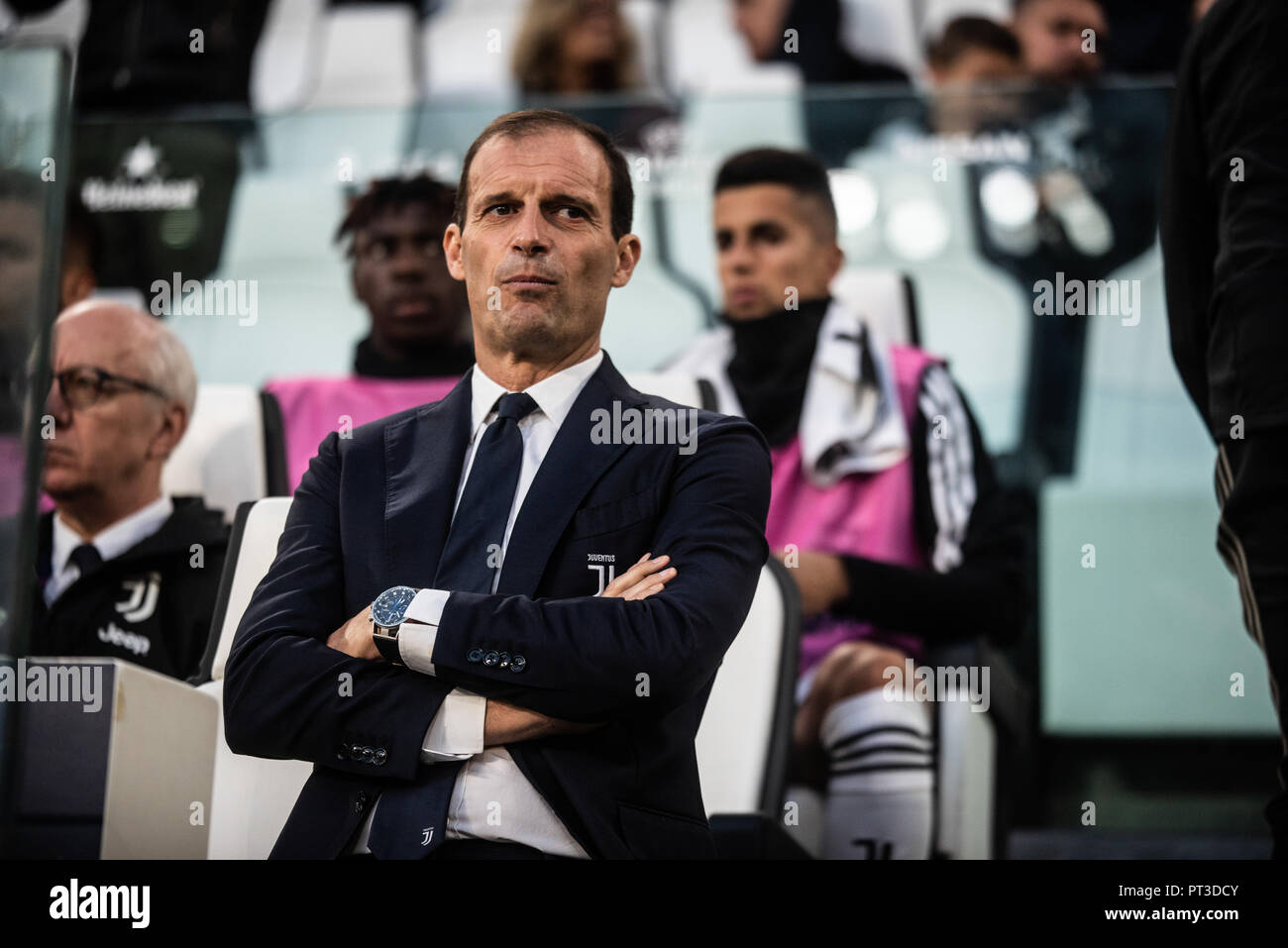 The head coach of Juventus Massimiliano Allegri during the UEFA ...