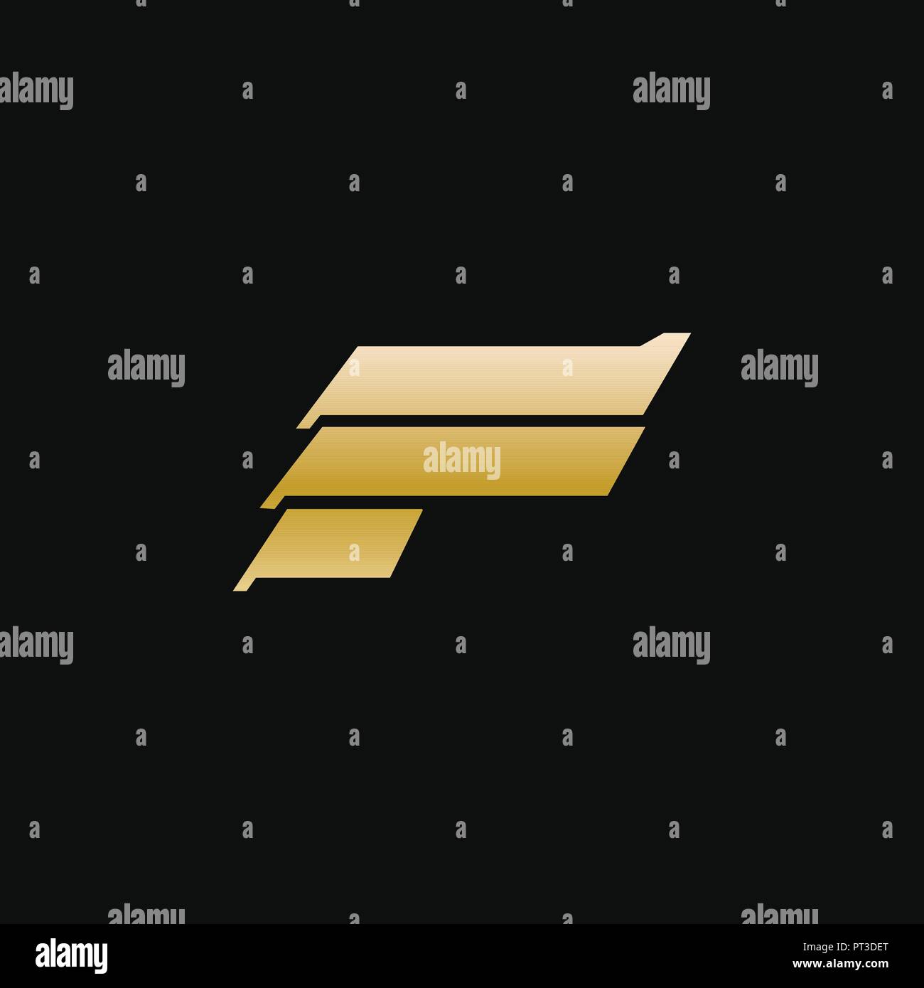 Letter F luxury metal logo design concept template Stock Vector Image ...