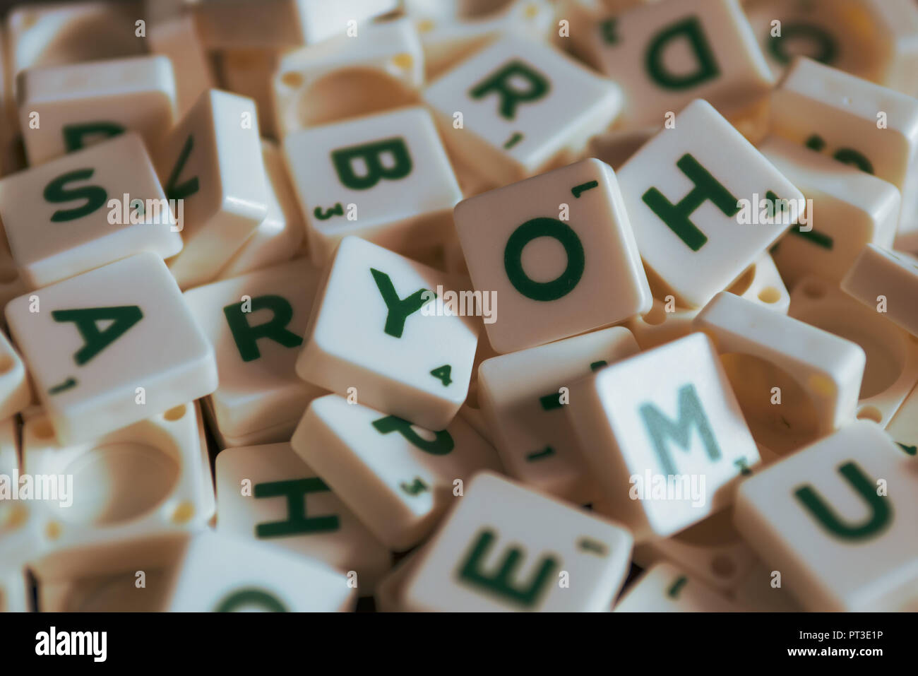 Bangkok, Thailand - September 25, 2018 : A pile of Scrabble letter ...