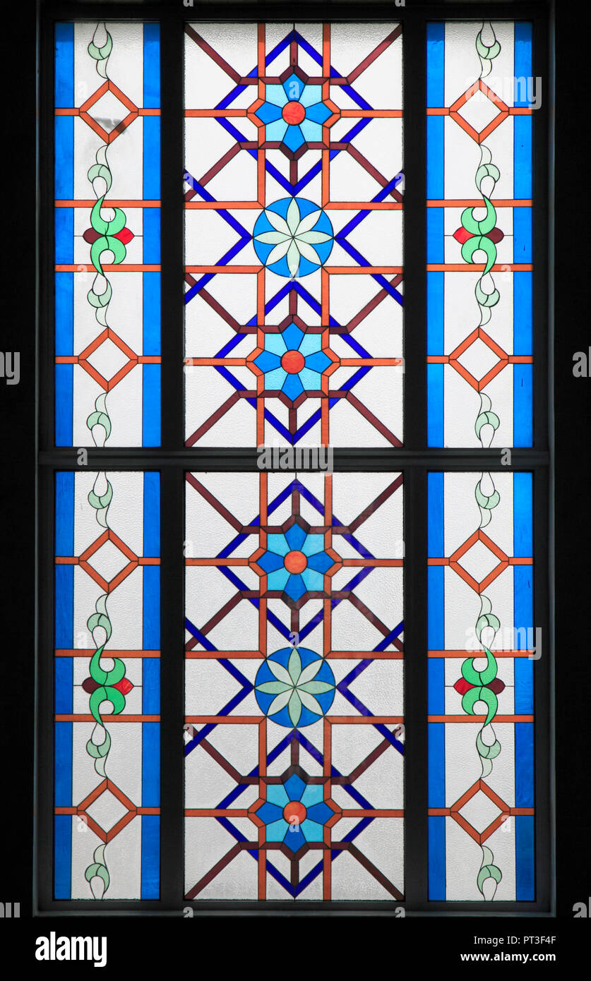 Kazakhstan; Astana; Hazrat Sultan Mosque, interior, window Stock Photo ...