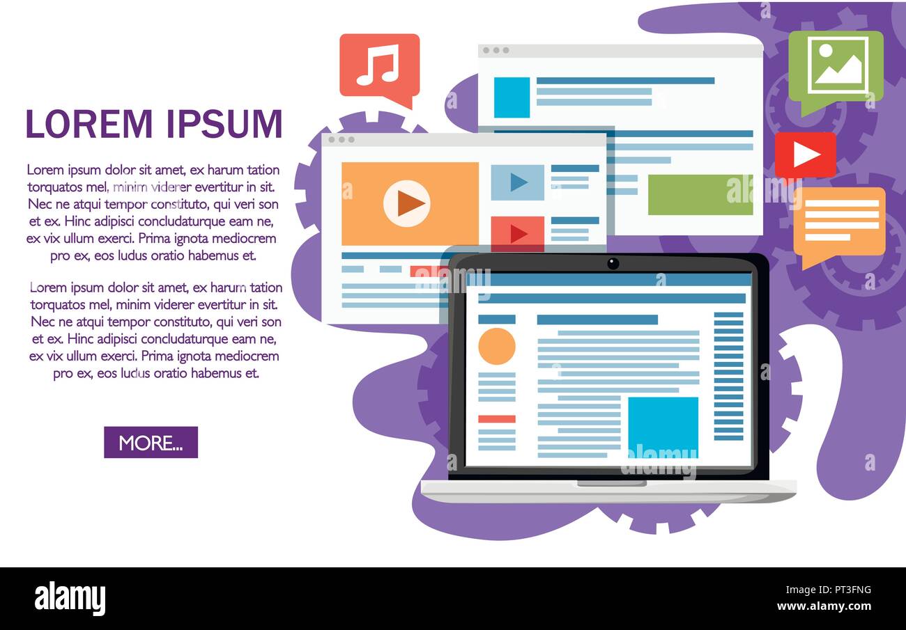 Website development concept. Flat design style. Vector illustration on ...