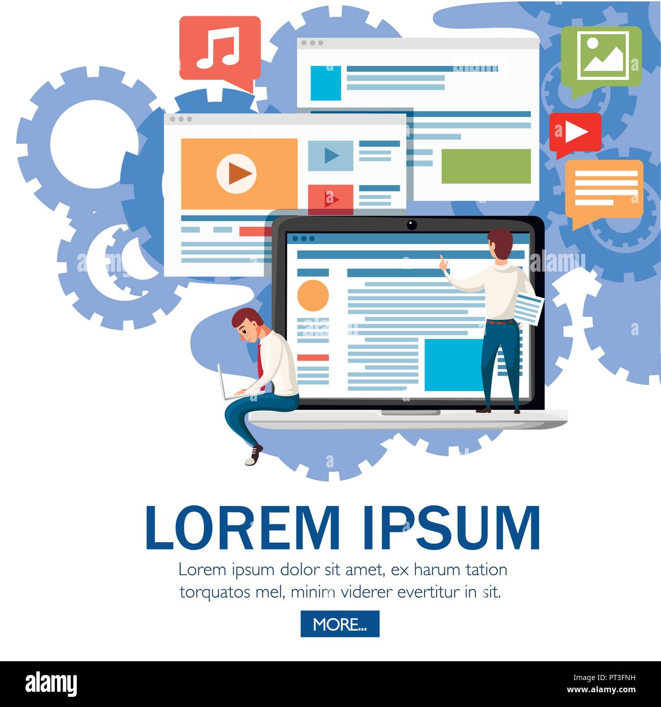 Website development concept. Flat design style. Vector illustration on white background with ...