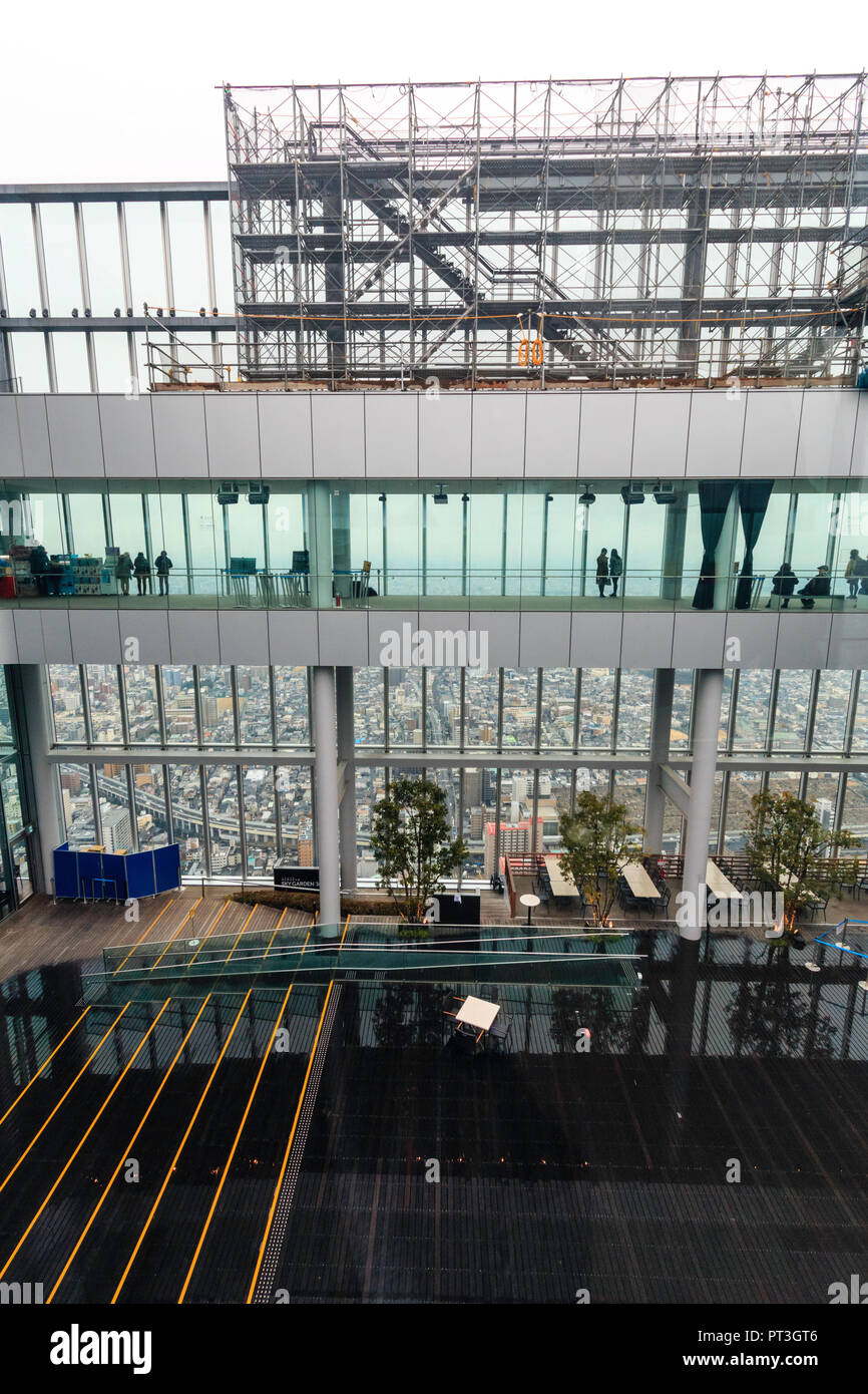 Interior view of the 58th floor open air outdoor plaza and wood deck in ...