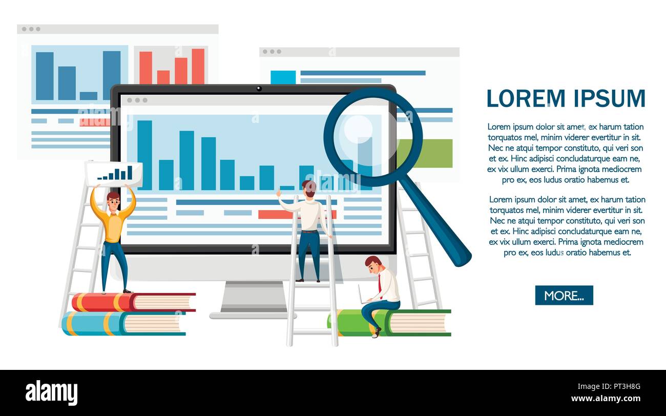 Language school concept banner. Monitor, books, and humans. Online ...