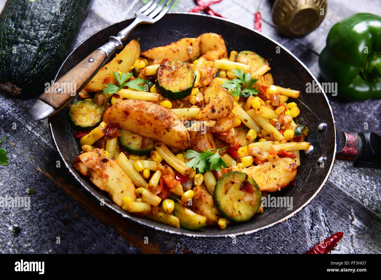 Grilled vegetables from the pan - spanish style Stock Photo - Alamy