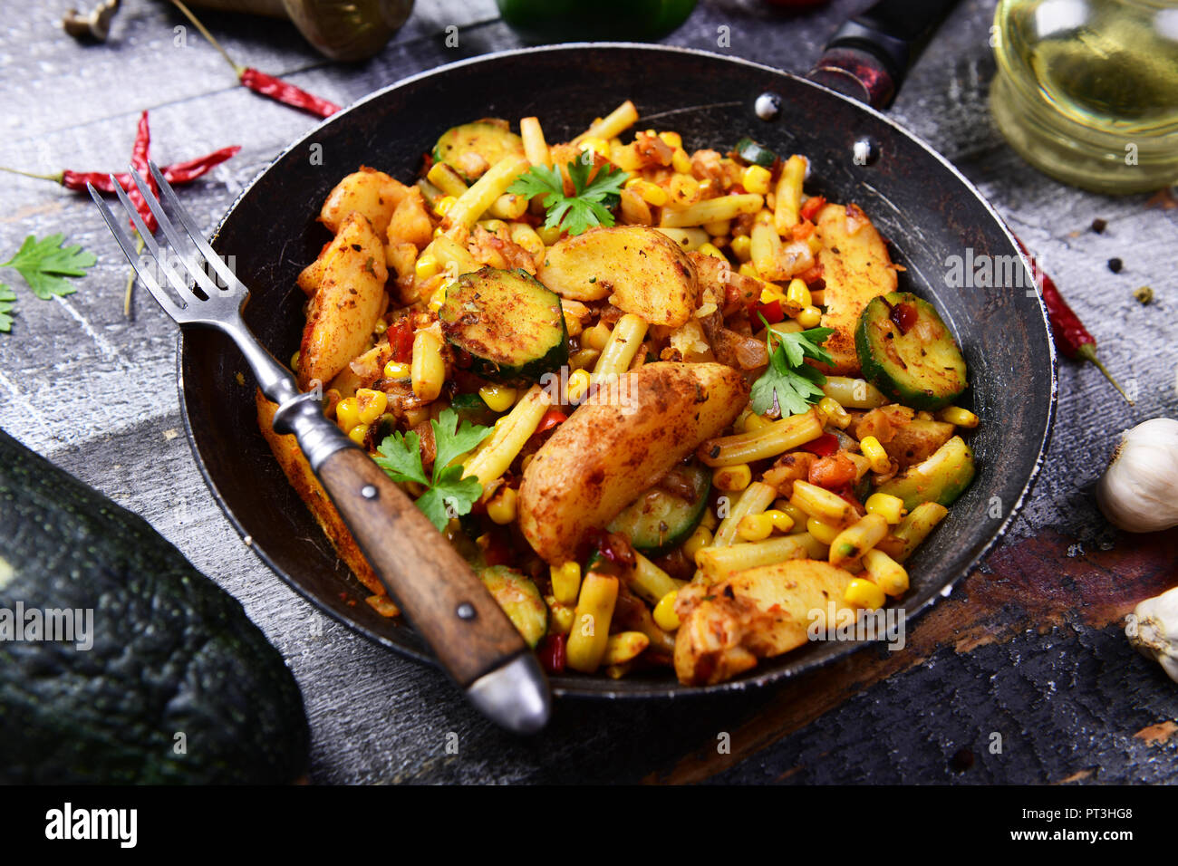 Grilled vegetables from the pan - spanish style Stock Photo - Alamy