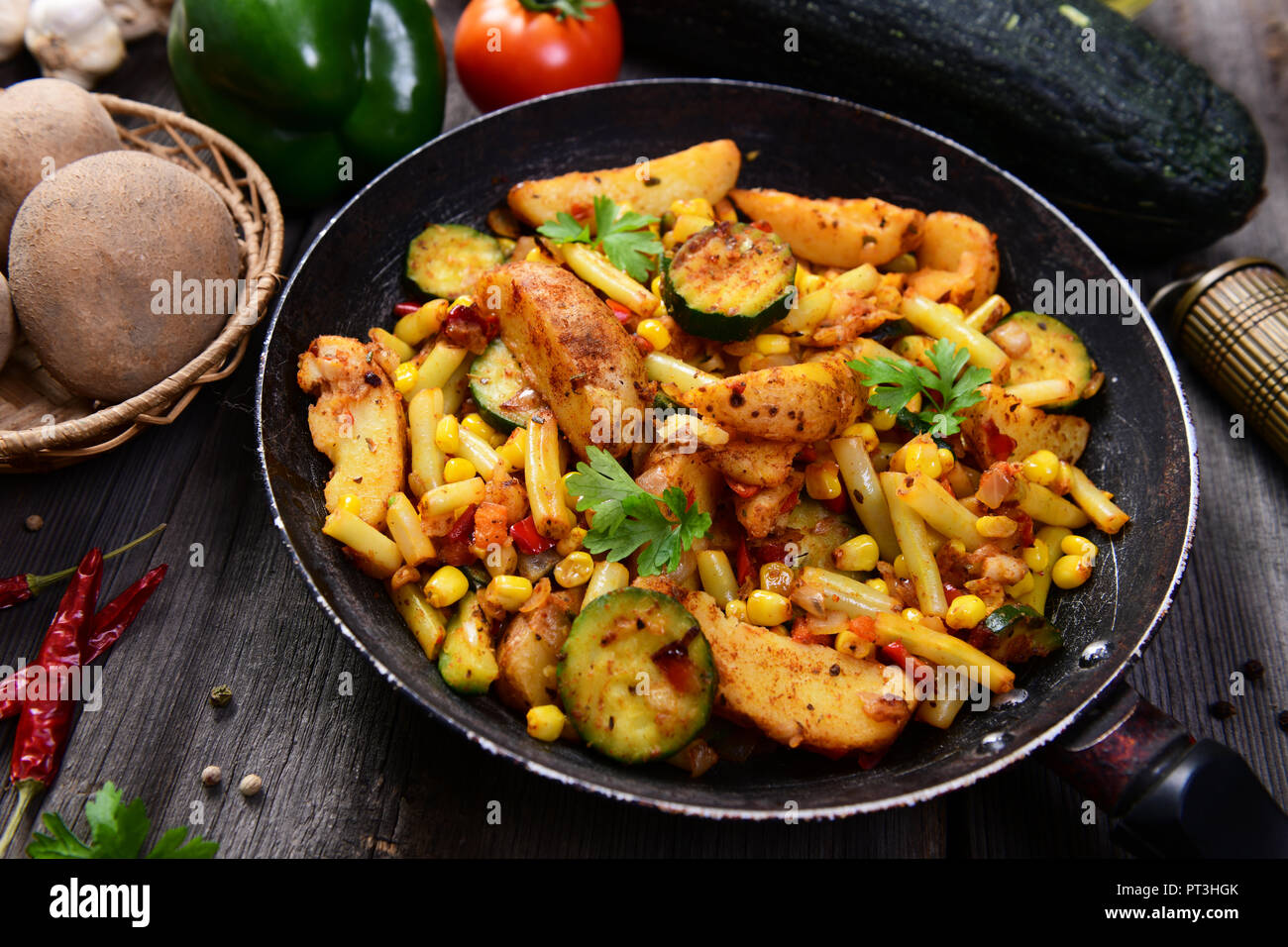 Grilled vegetables from the pan - spanish style Stock Photo - Alamy