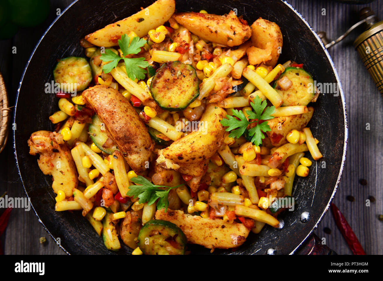 Grilled vegetables from the pan - spanish style Stock Photo - Alamy