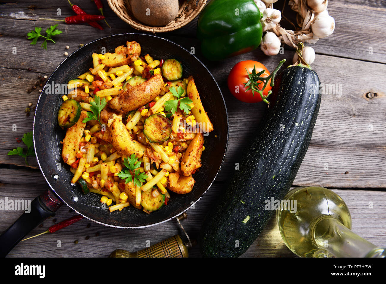 Grilled vegetables from the pan - spanish style Stock Photo - Alamy