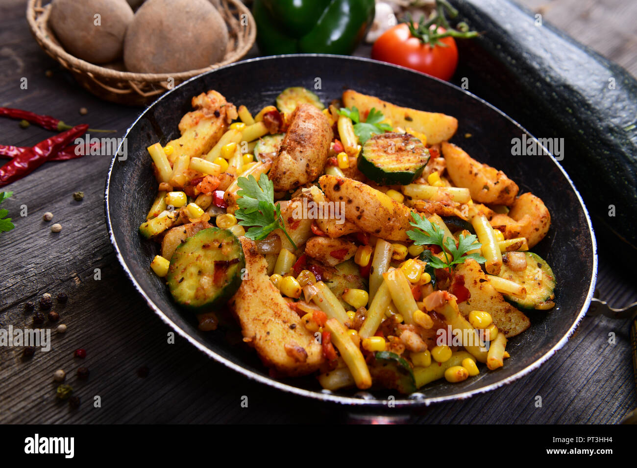 Grilled vegetables from the pan - spanish style Stock Photo - Alamy