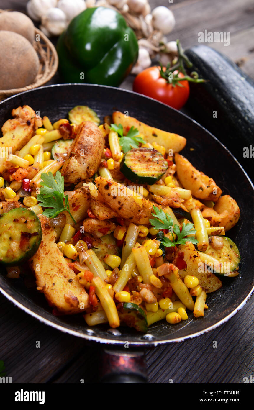 Grilled vegetables from the pan - spanish style Stock Photo - Alamy