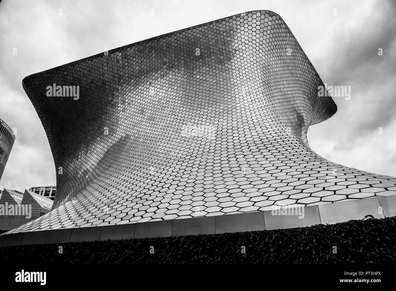 Architecture facade of Museo Soumaya in Mexico City. Cultural ...