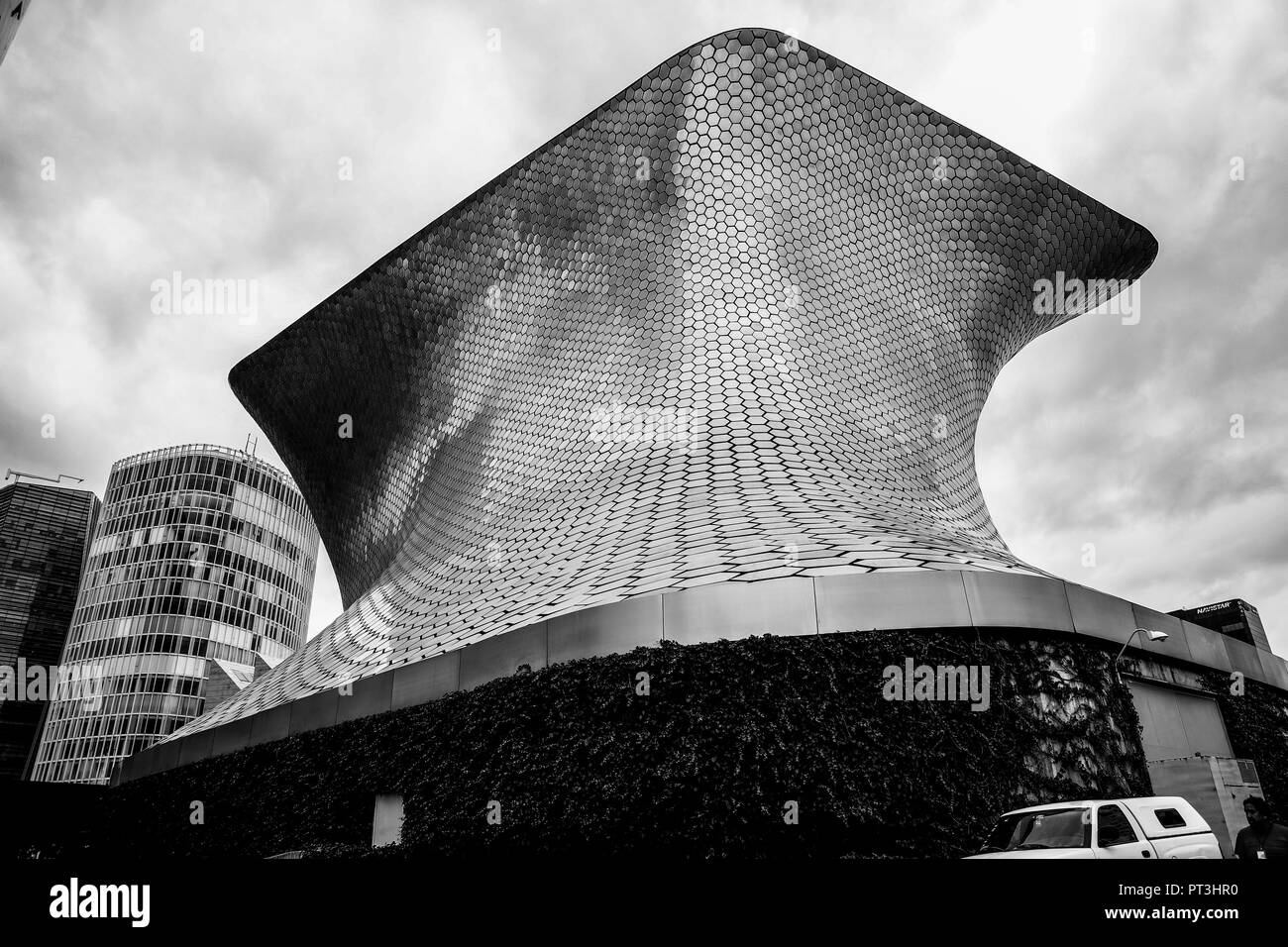 Architecture facade of Museo Soumaya in Mexico City. Cultural ...