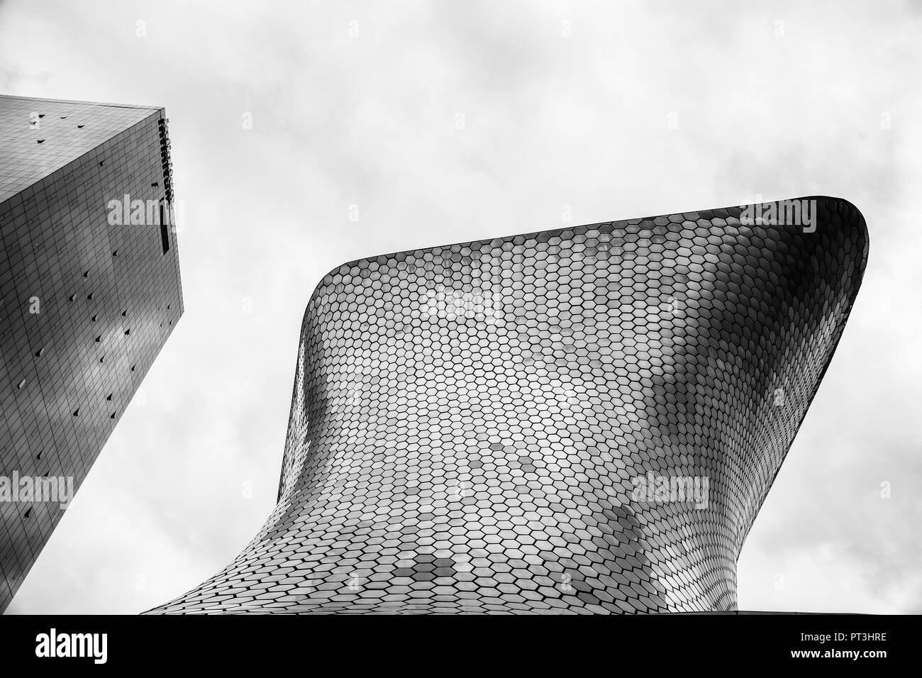 Architecture facade of Museo Soumaya in Mexico City. Cultural ...