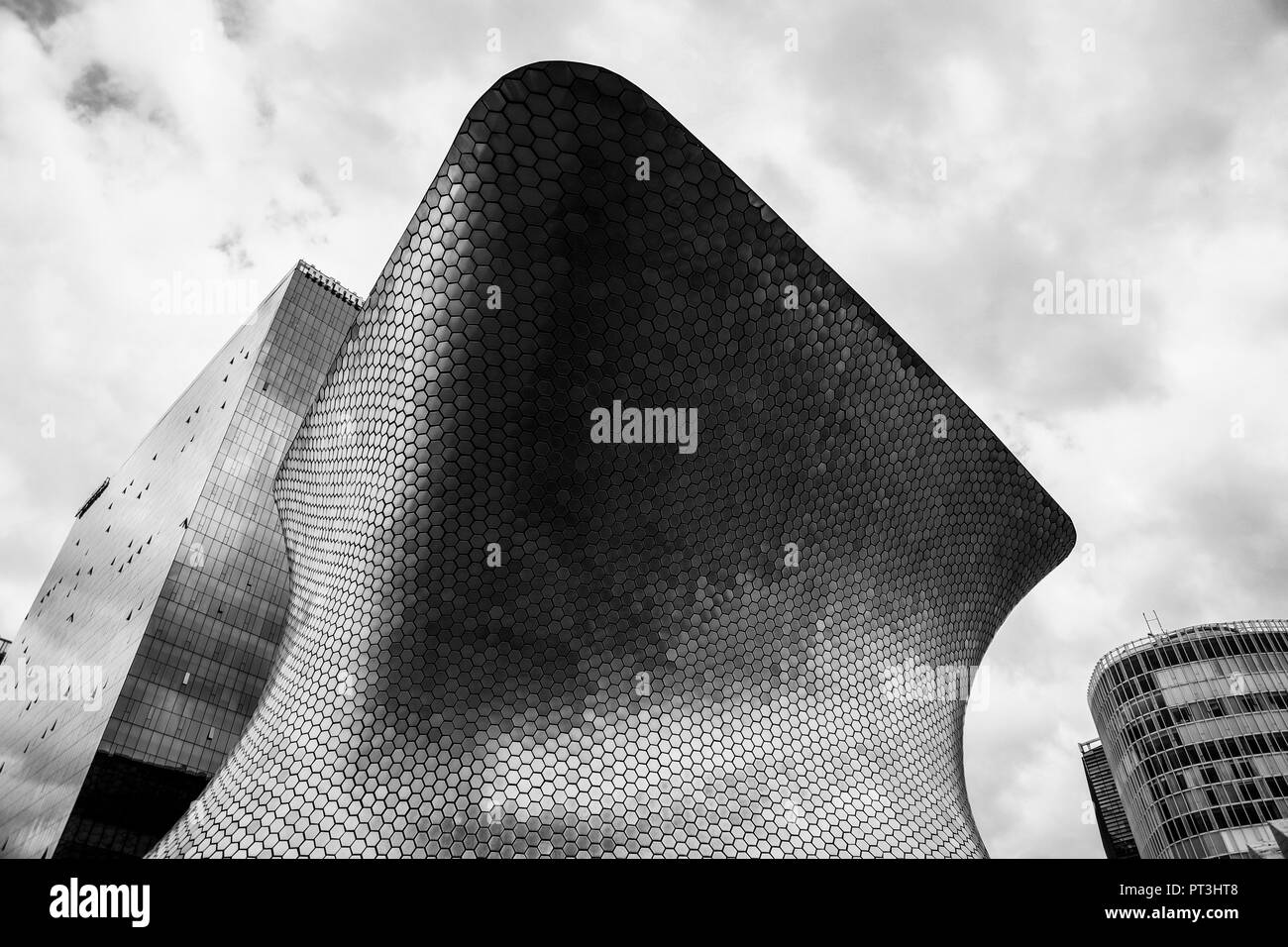 Architecture facade of Museo Soumaya in Mexico City. Cultural ...