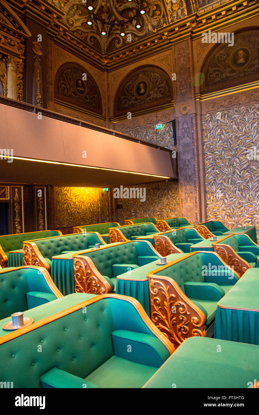green chairs in first chamber of dutch parliament building in Den Haag ...