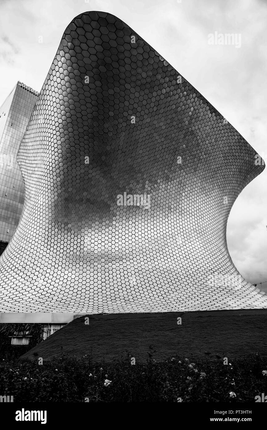Architecture facade of Museo Soumaya in Mexico City. Cultural ...