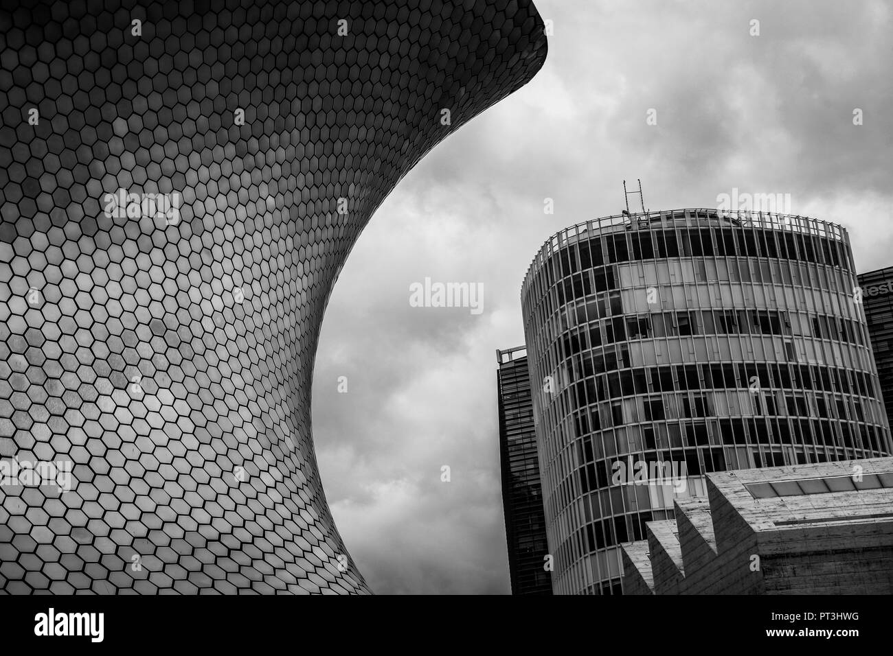 Architecture facade of Museo Soumaya in Mexico City. Cultural ...