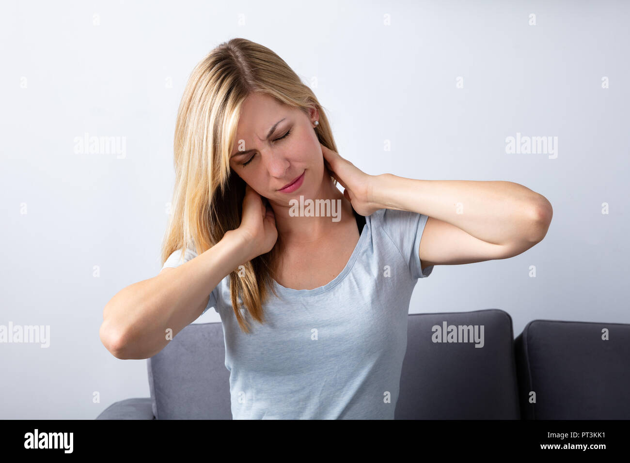 Neck pain woman hi-res stock photography and images - Alamy