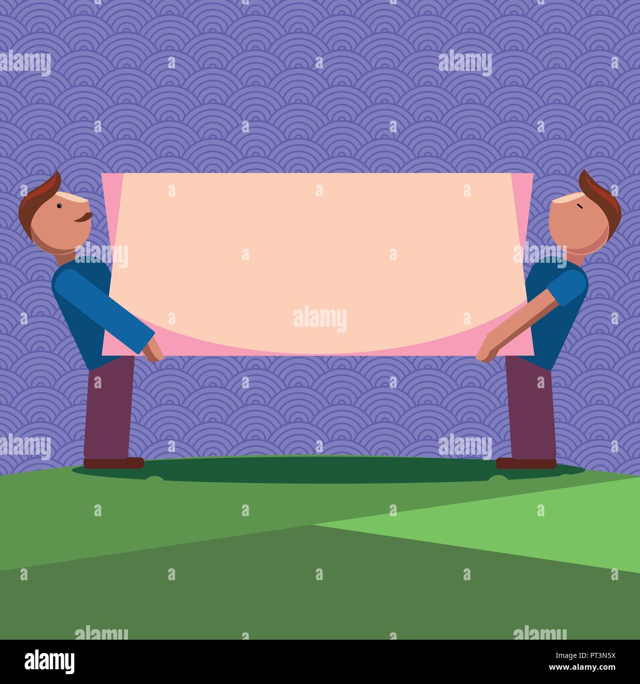 Two men carrying sign Stock Vector Images - Alamy
