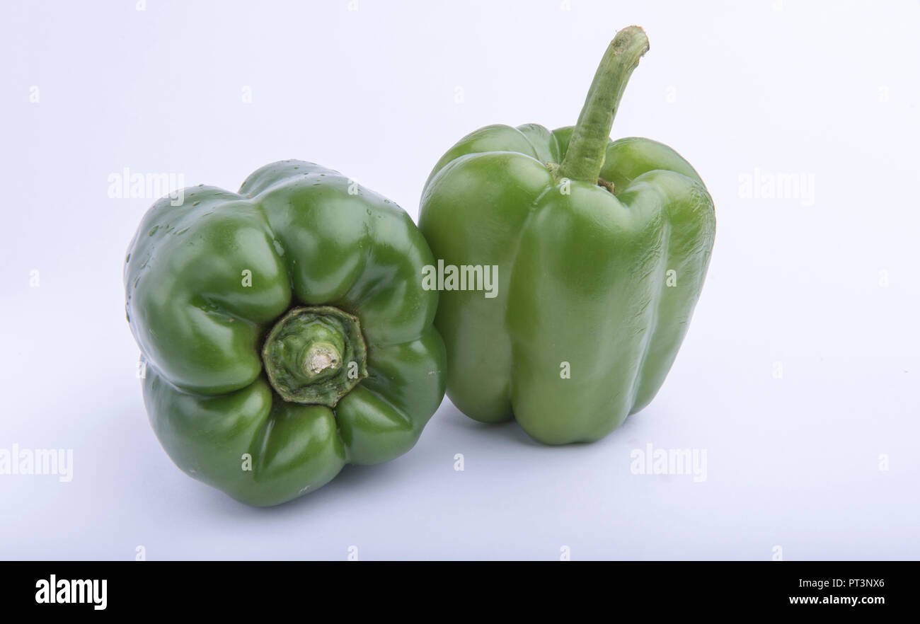 Green Capsicum vegetable isolated on white background.mumbai india ...