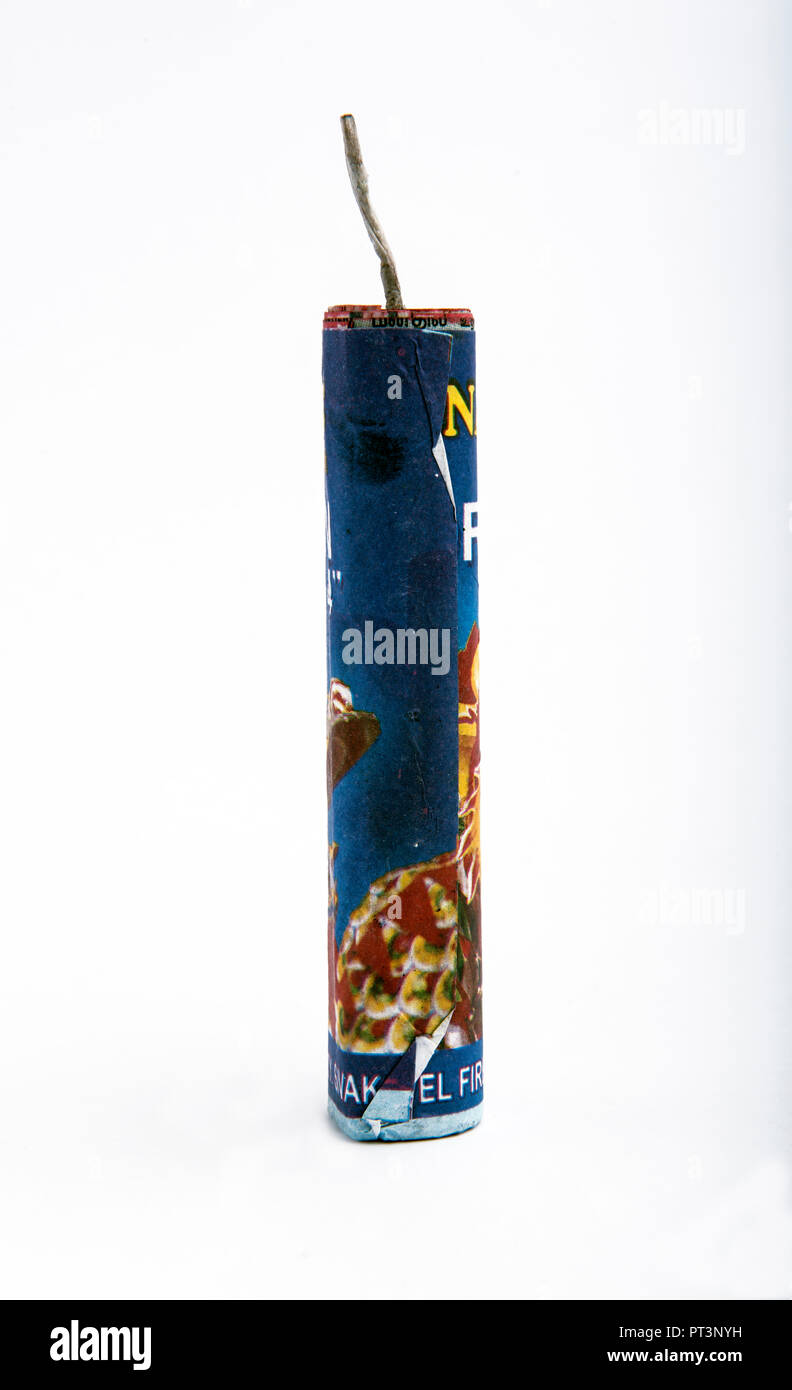 single Roll Firecrackers ( cracker ) on white background at Mumbai ...