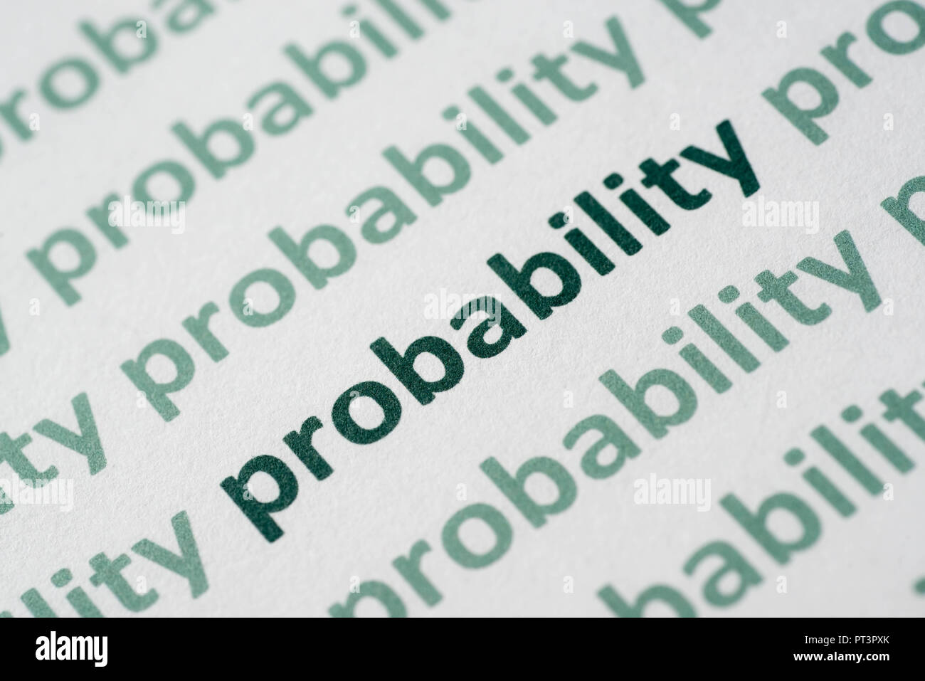 word probability printed on white paper macro Stock Photo - Alamy