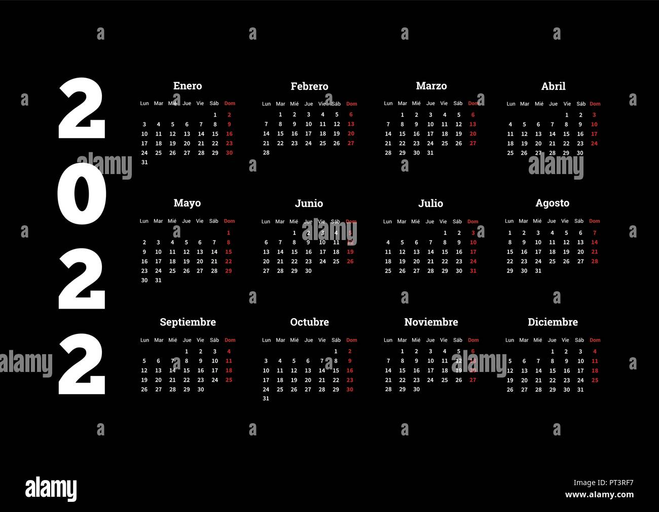 2022 Calendar Spanish High Resolution Stock Photography and Images - Alamy