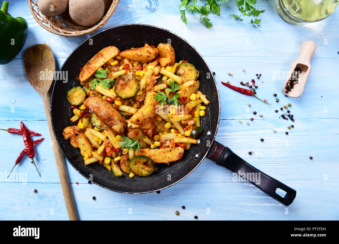 Grilled vegetables from the pan - spanish style Stock Photo - Alamy