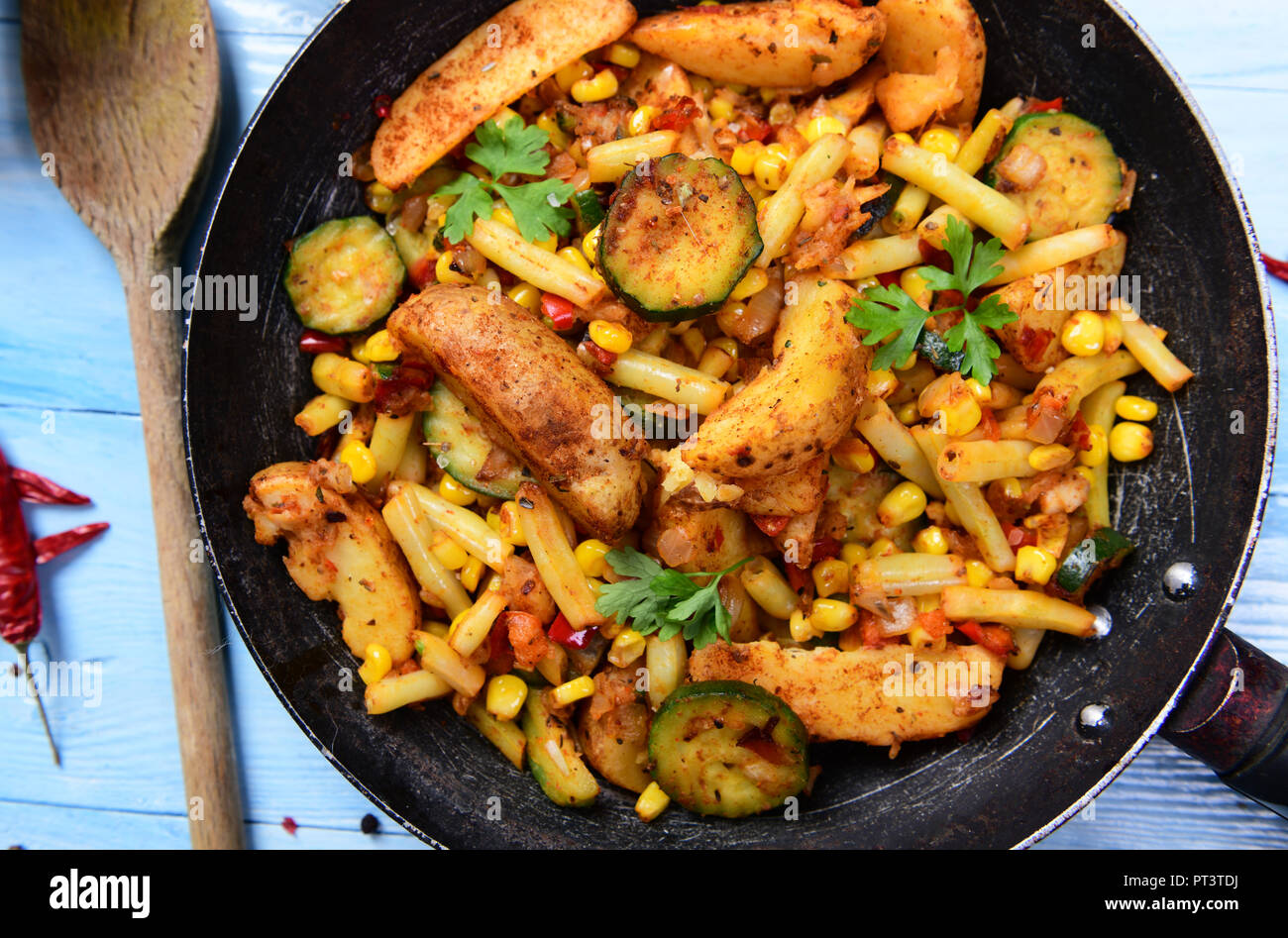 Grilled vegetables from the pan - spanish style Stock Photo - Alamy