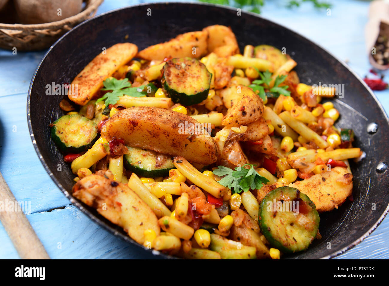 Grilled vegetables from the pan - spanish style Stock Photo - Alamy