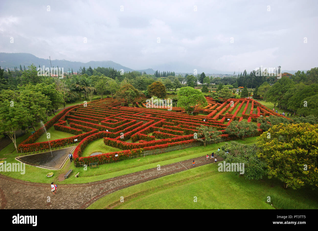 Labirin Taman Bunga Nusantara Flower Park, Cipanas, West Java ...