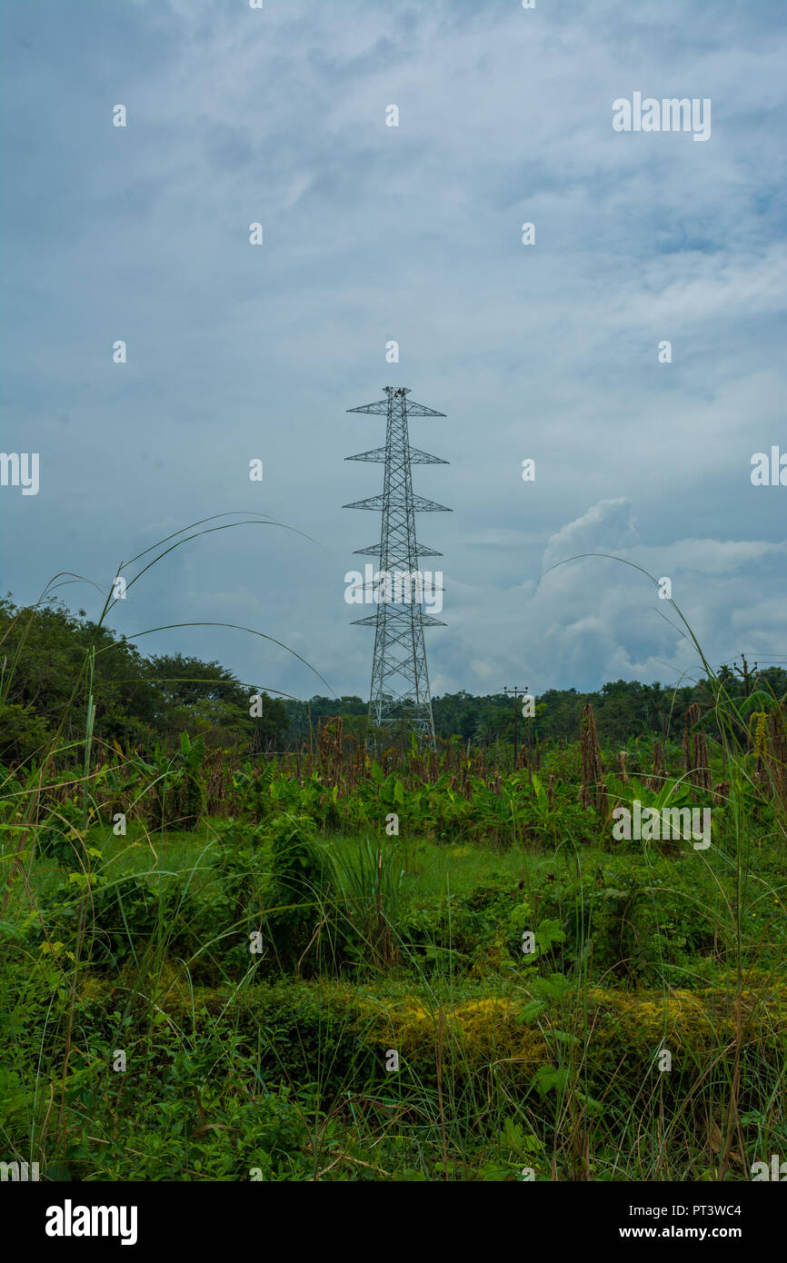 Electric tower work Stock Photo - Alamy