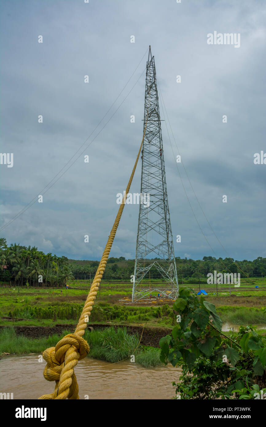 Electric tower work Stock Photo - Alamy