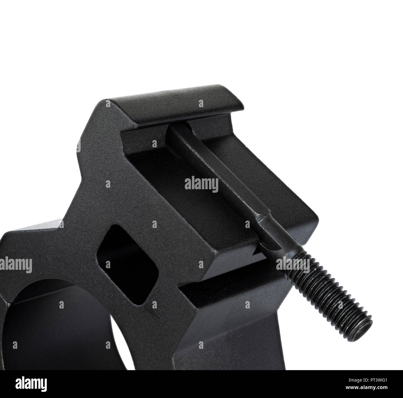 Bolt at the bottom or a rifle scope base on white Stock Photo - Alamy