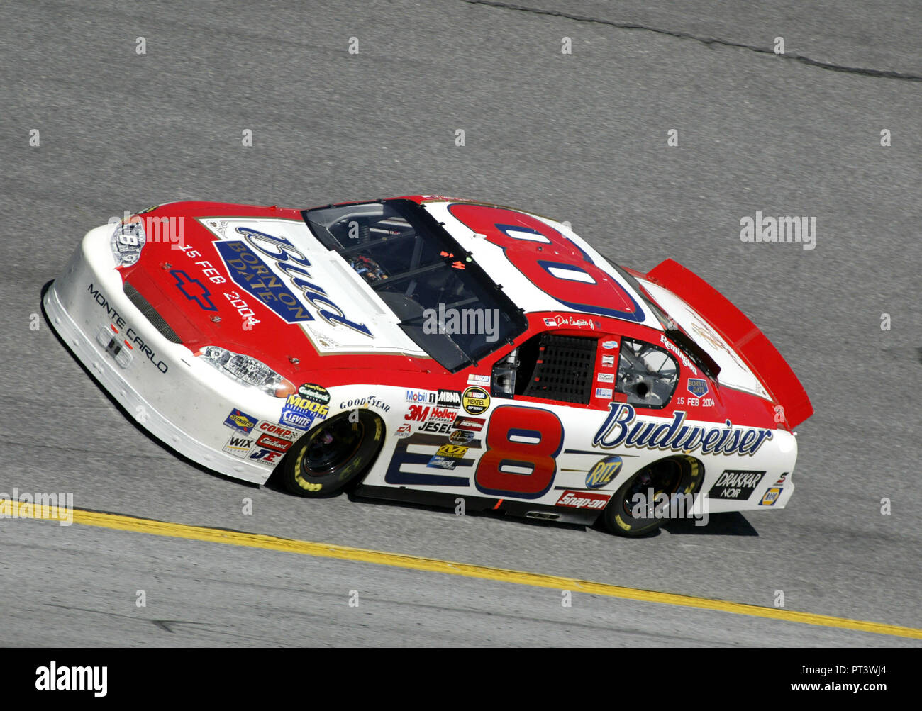 Dale Earnhardt Jr. runs through turn 4 en route to victory in the Daytona 500, at Daytona ...