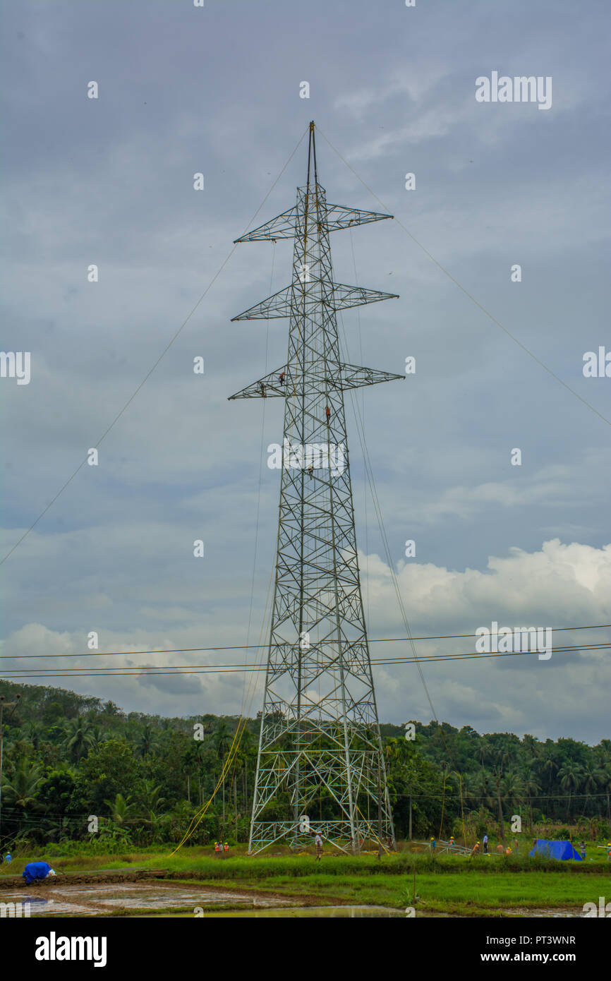 Electric tower work Stock Photo - Alamy