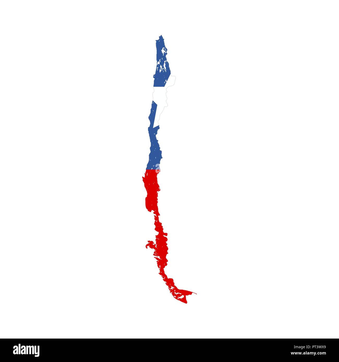 Chile country silhouette with flag on background on white Stock Vector ...