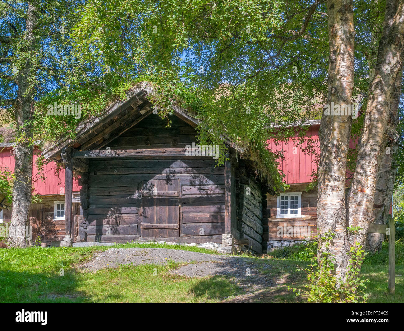 Traditional Wooden Building At Sunmore Museum, Alesund, Norway Stock ...