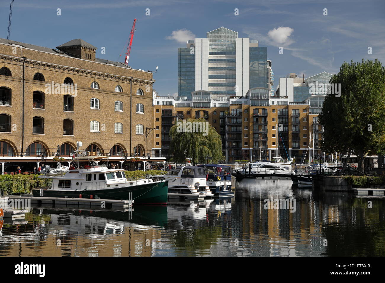 St. Katharine Docks Marina in London, close to Tower Bridge Stock Photo ...