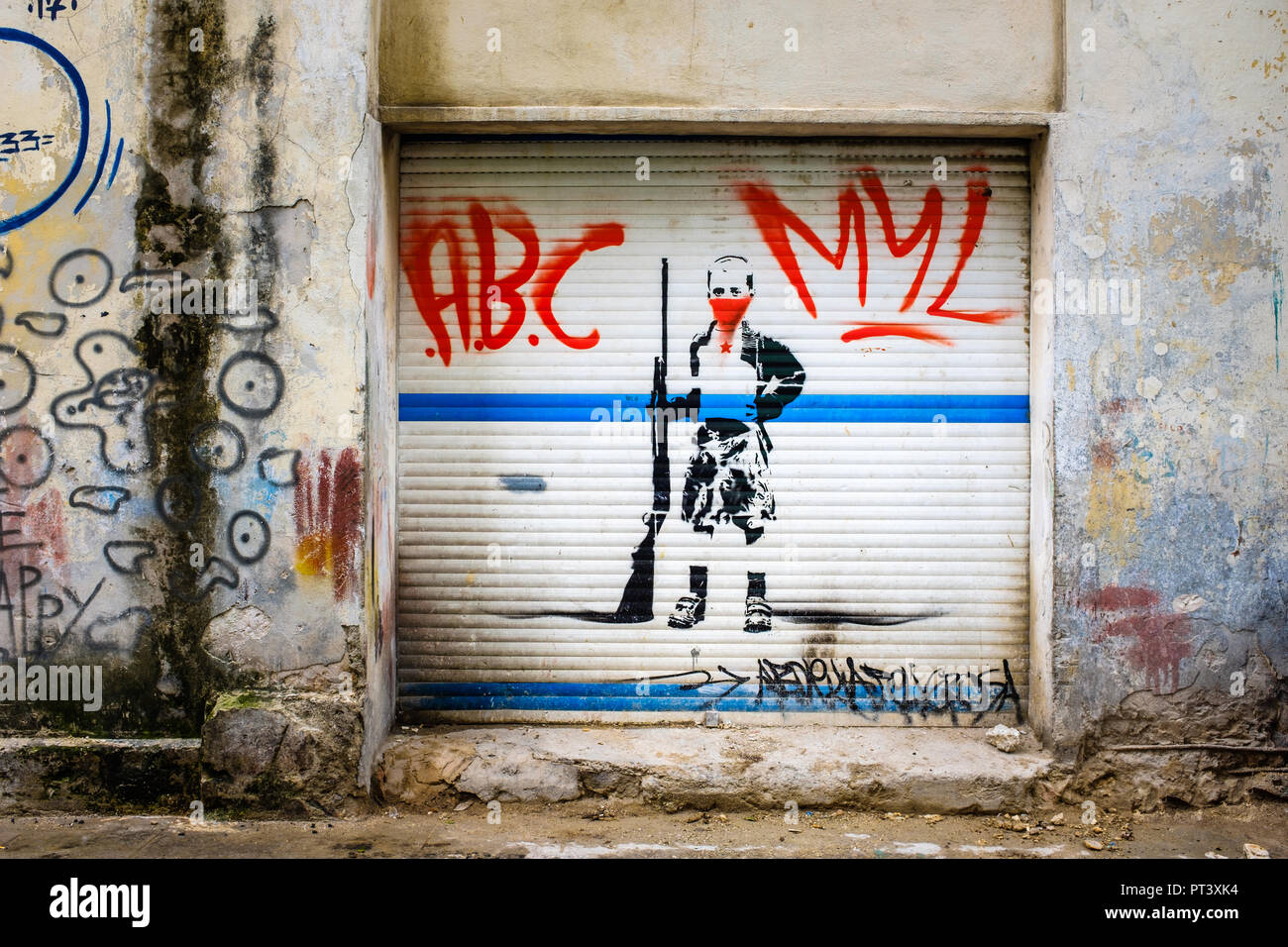 HAVANA, CUBA - CIRCA October 2017: Graffiti art in the streets of ...